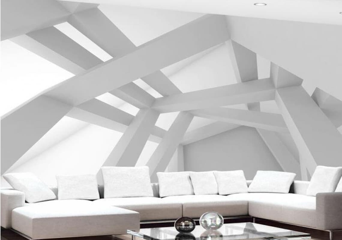 Custom Wallpaper Home Decoration Abstract Geometric - Etsy