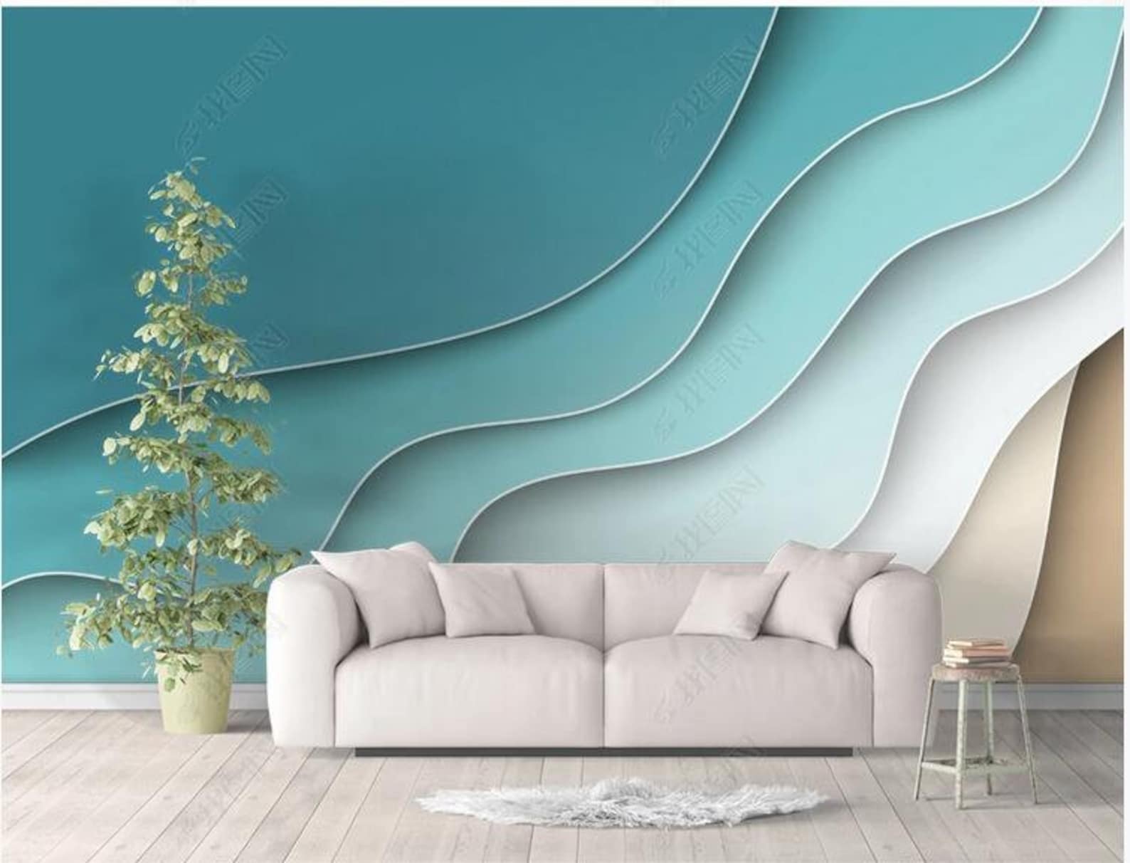 3D Wallpaper Modern Abstract Line Geometric Pattern Photo Wall - Etsy
