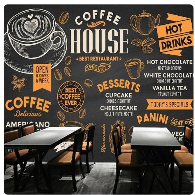 Cafe Wallpaper - Etsy