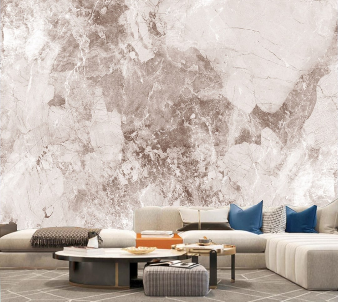 Simple Light Brown Marble Wallpaper Wall Mural Home Decor for Living ...