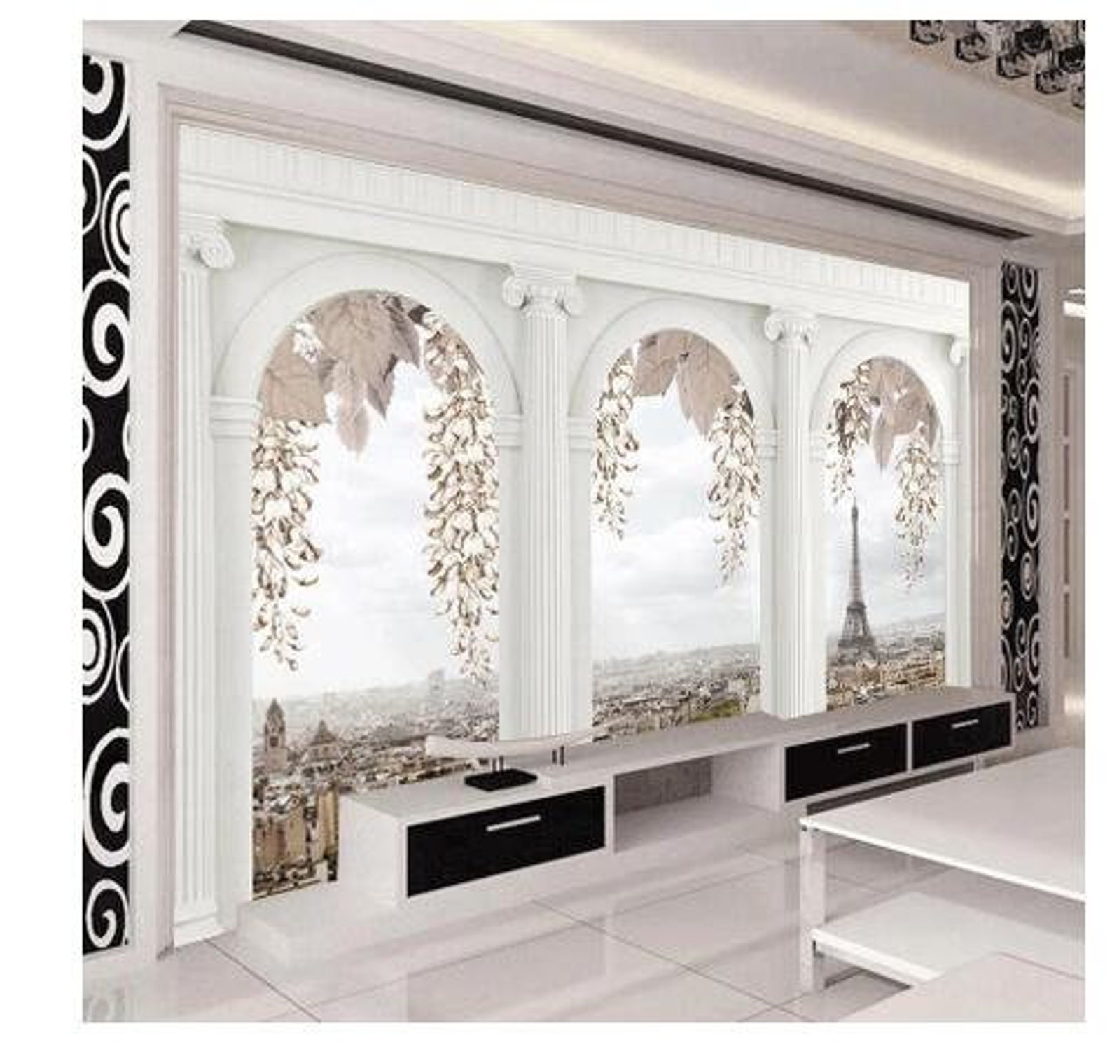 Custom Mural Wallpaper Roman Column Photo Photography | Etsy