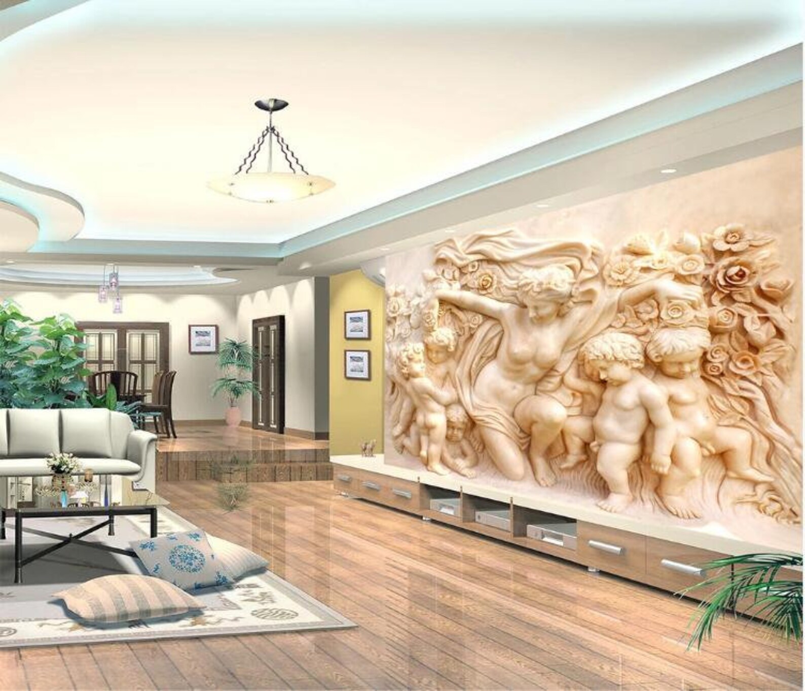 3D European Style Religious Sculpture Angel Cupid Wall Mural - Etsy