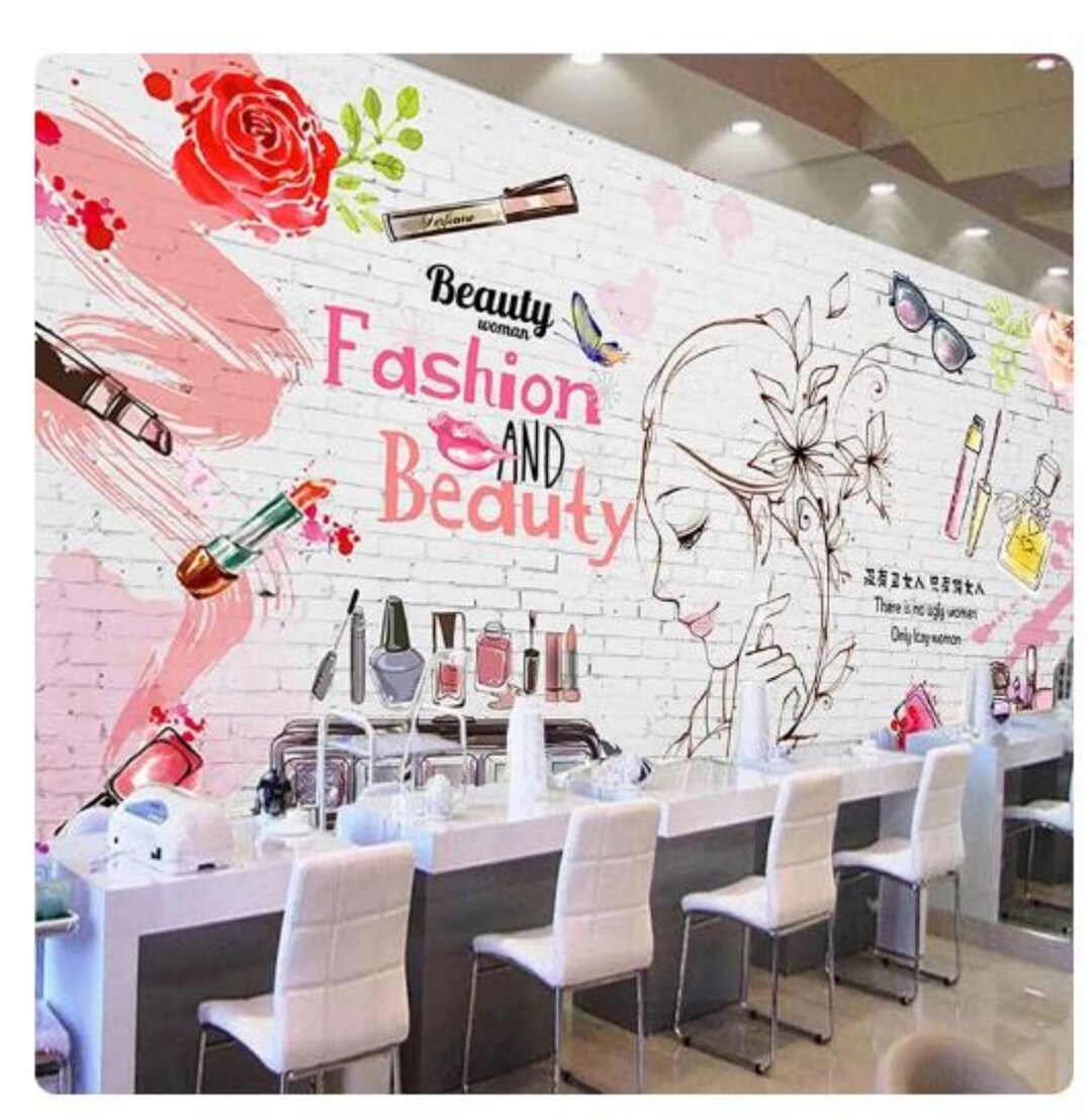 Modern Fashion Brick Wall Cosmetics Background Beauty Shop Clothing ...