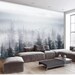 Misty Forest Scene Mural, Palm Tree Forests Mural, Forest Haze ...