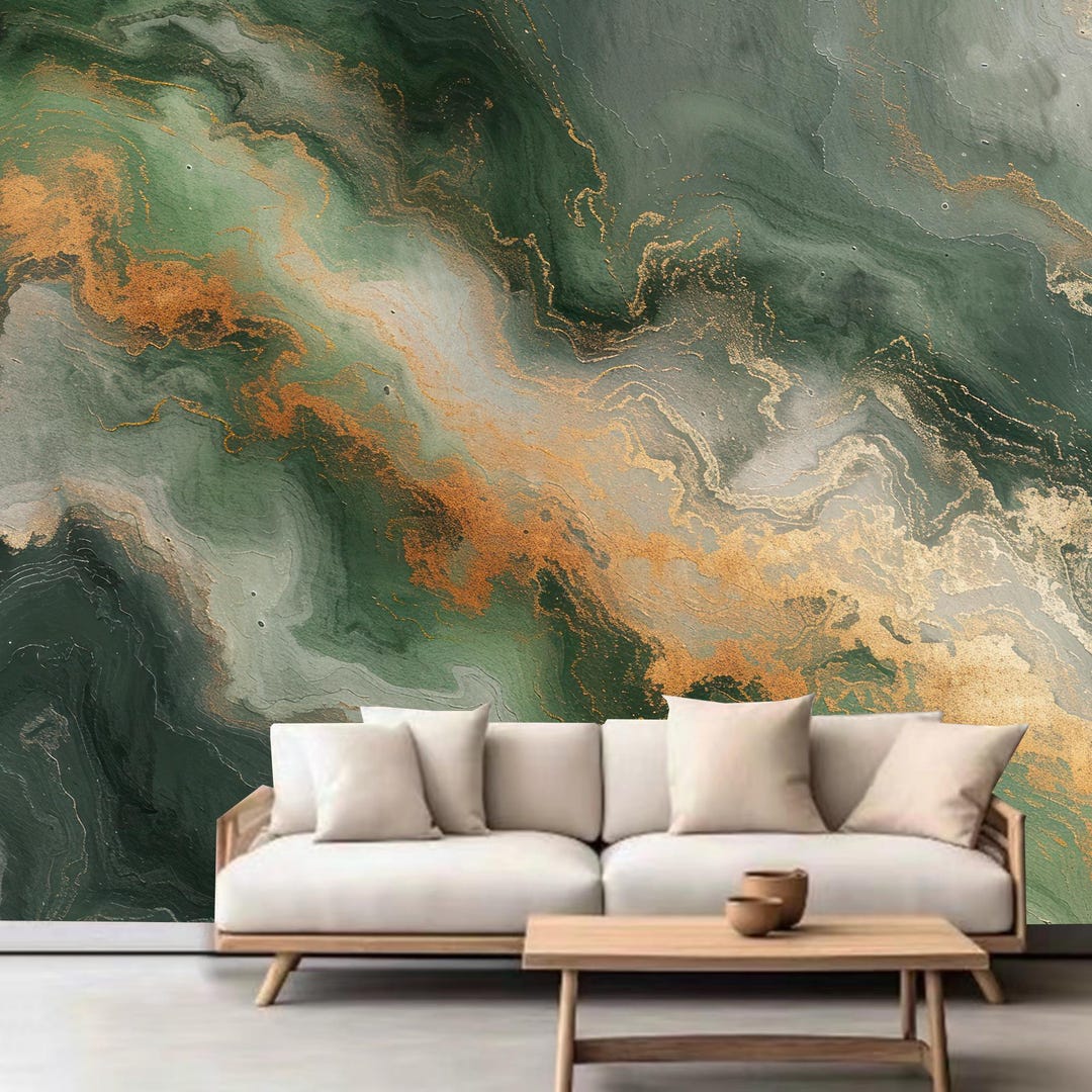 Colorful Green Swamp Gold Spreading Background With Abstract Liquid ...