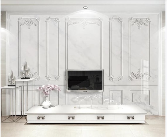 European White Plaster Texture Windows Wallpaper Hand Painted | Etsy