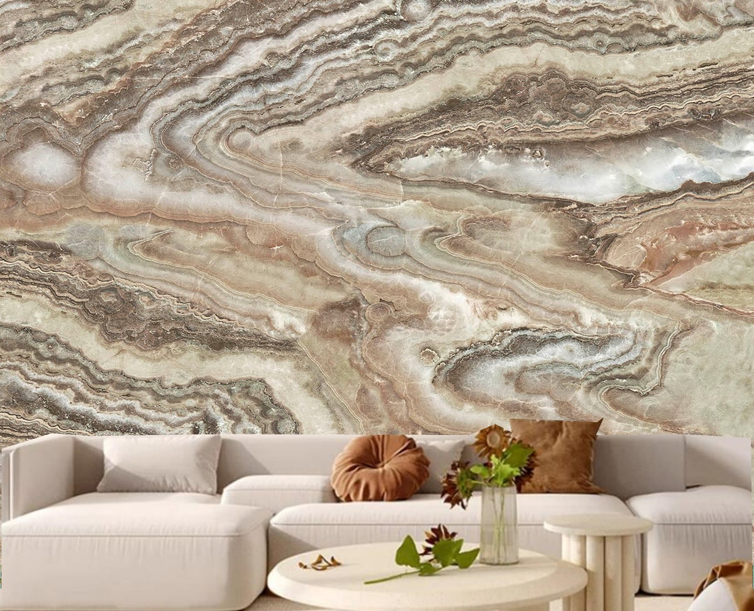 Marble Wallpaper Mural: Light Yellow Stone Texture Home Decor - Etsy