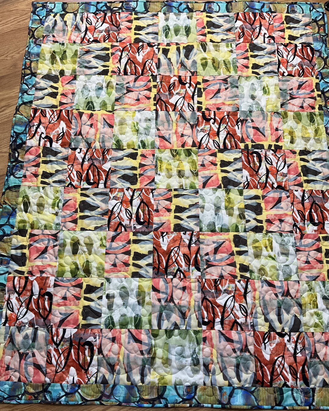 Modern Rocks and Leaves Quilt - Etsy