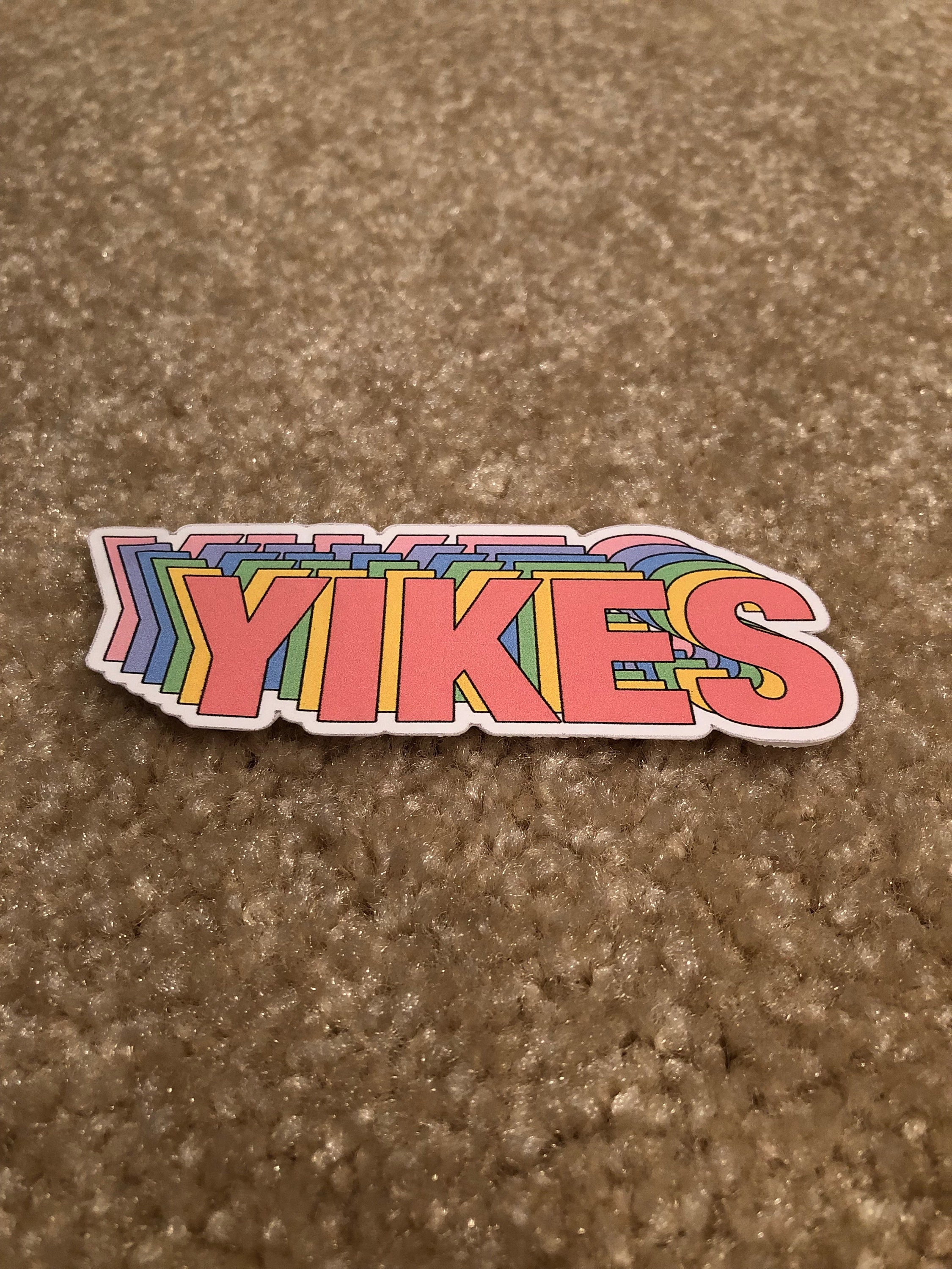 Yikes Rainbow Sticker|hydro Flask Sticker|macbook Sticker|trendy|red ...