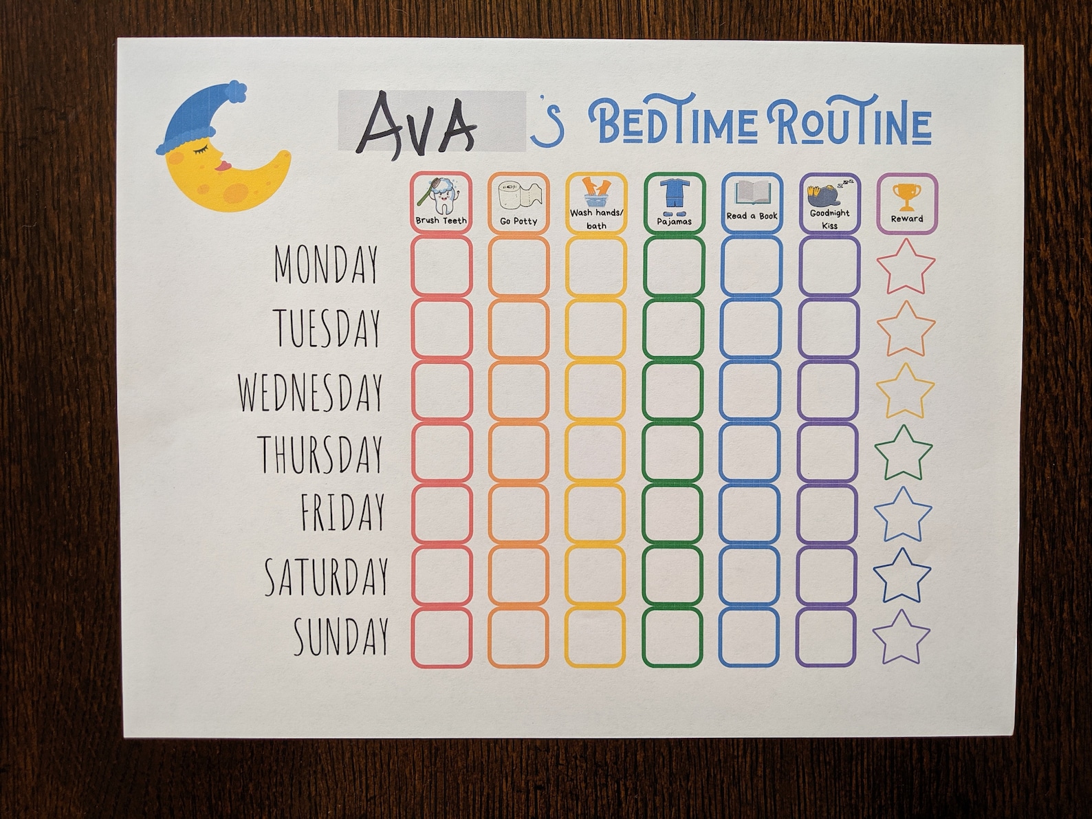 Bedtime Routine Checklist for Toddlers Digital Download - Etsy