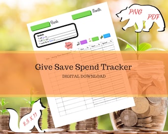 Give Save Spend - Etsy