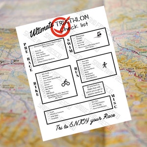 Ultimate Triathlon Checklist INSTANT Download, Prep List, Race Day - Etsy