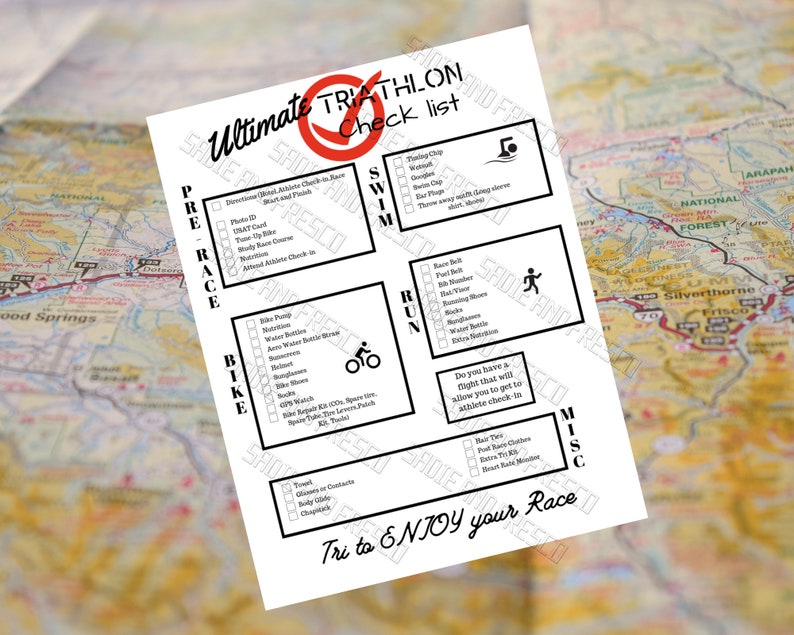 Ultimate Triathlon Checklist INSTANT Download, Prep List, Race Day - Etsy