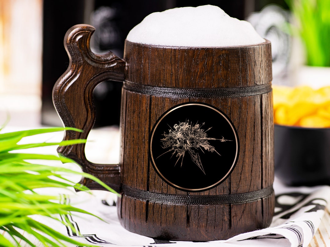 Final Fantasy XIV Wooden Mug, Custom Beer Stein, Personalized Tankard ...