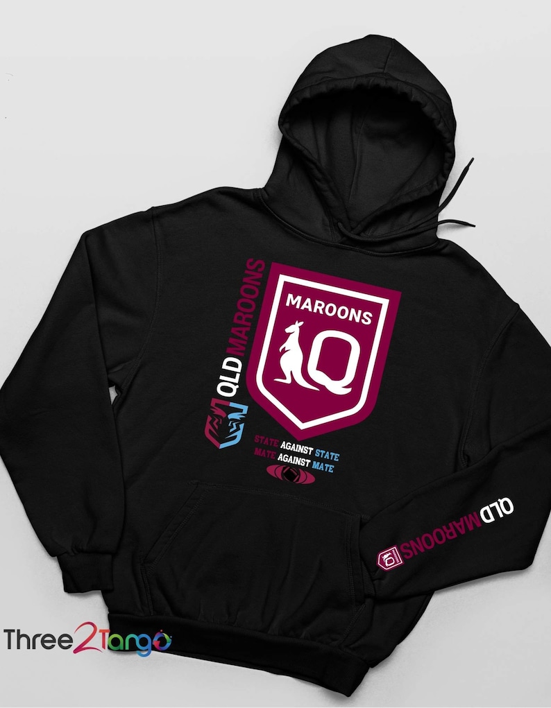 Custom NRL Queensland Maroons Hoodie | State of Origin Games 2023 ...