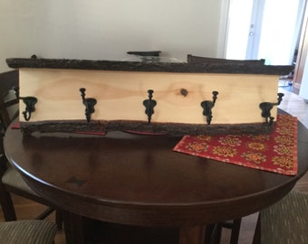 Live Edge Coat Rack Vertical Wall Mounted Coat Rack entryway - Etsy