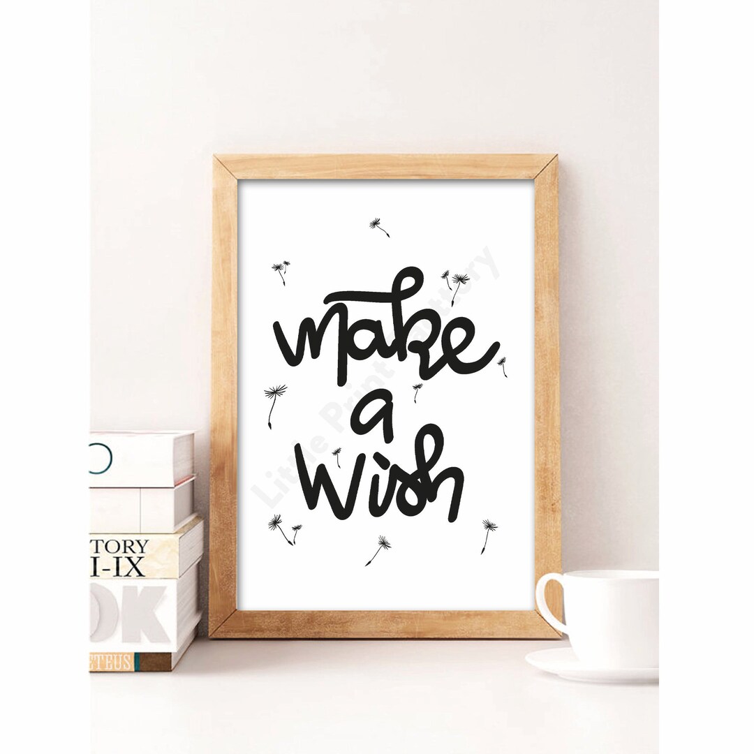 MAKE A WISH Print, Make a Wish, Word Art, Wish, Bedroom, Wall Art ...