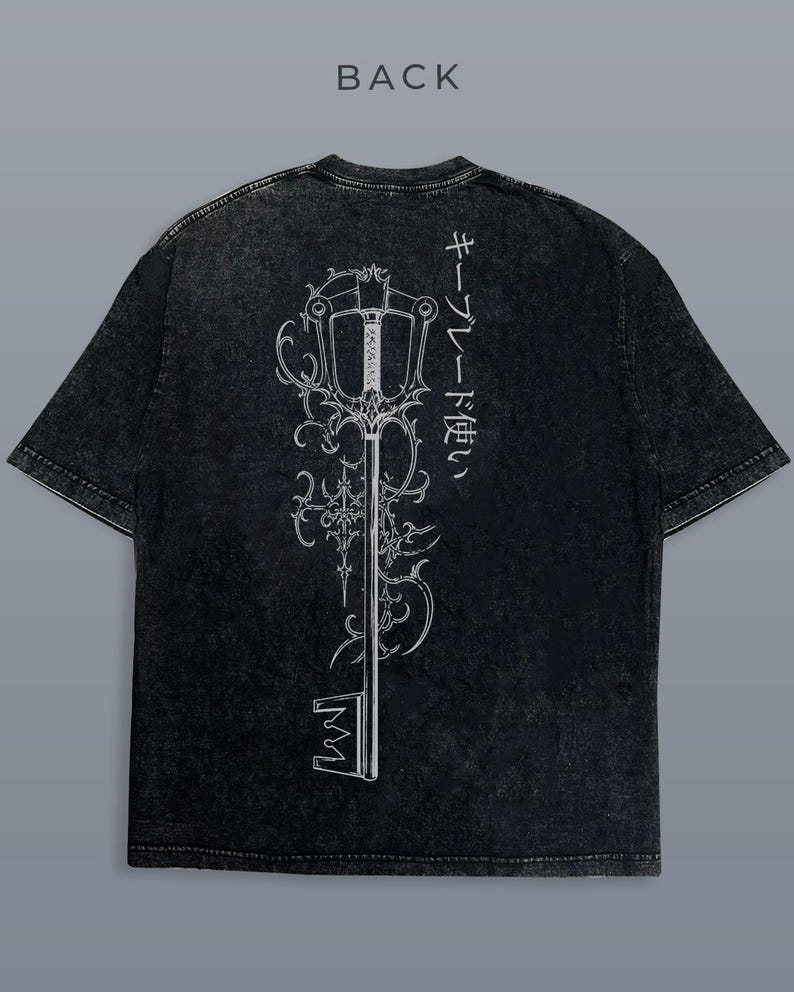 Kingdom Hearts Keyblade cybersigilism-shirt, dubbelzijdig, oversized ...