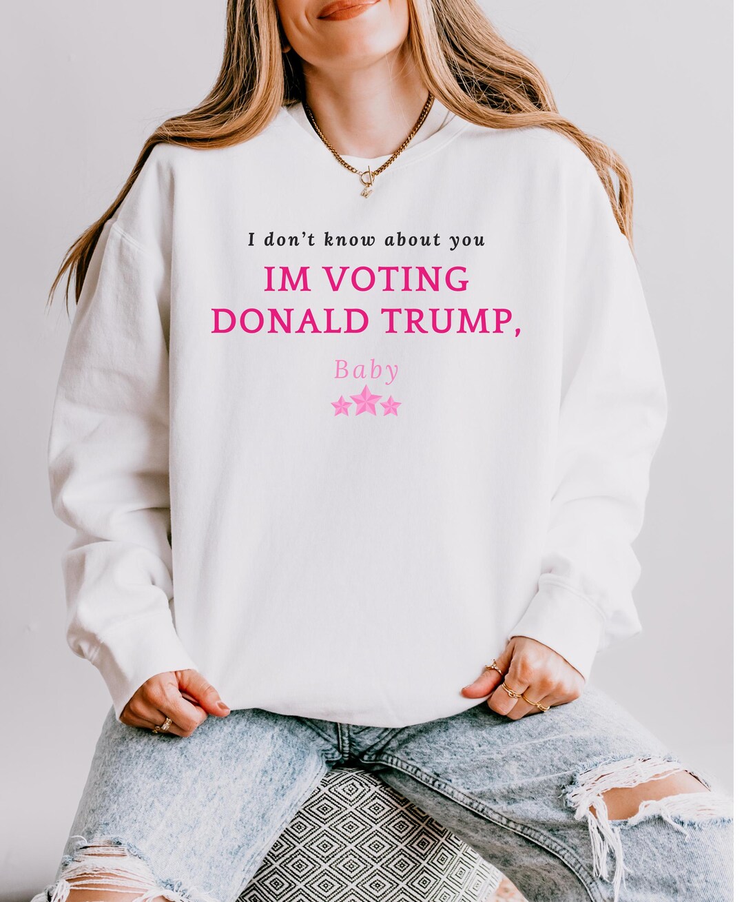 Voting Donald Trump Baby 2024 Sweatshirt MAGA Republican Crewneck ...