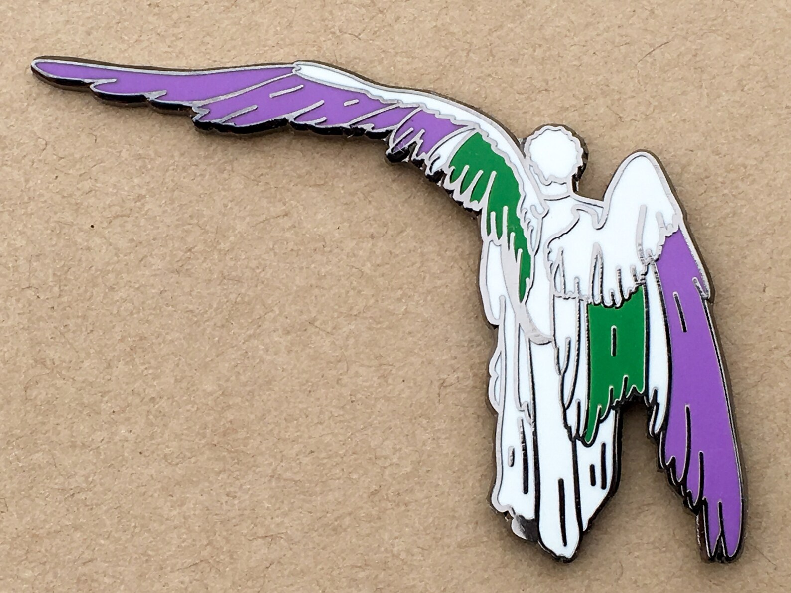 Genderqueer Pride Angel Enamel Pin | Etsy