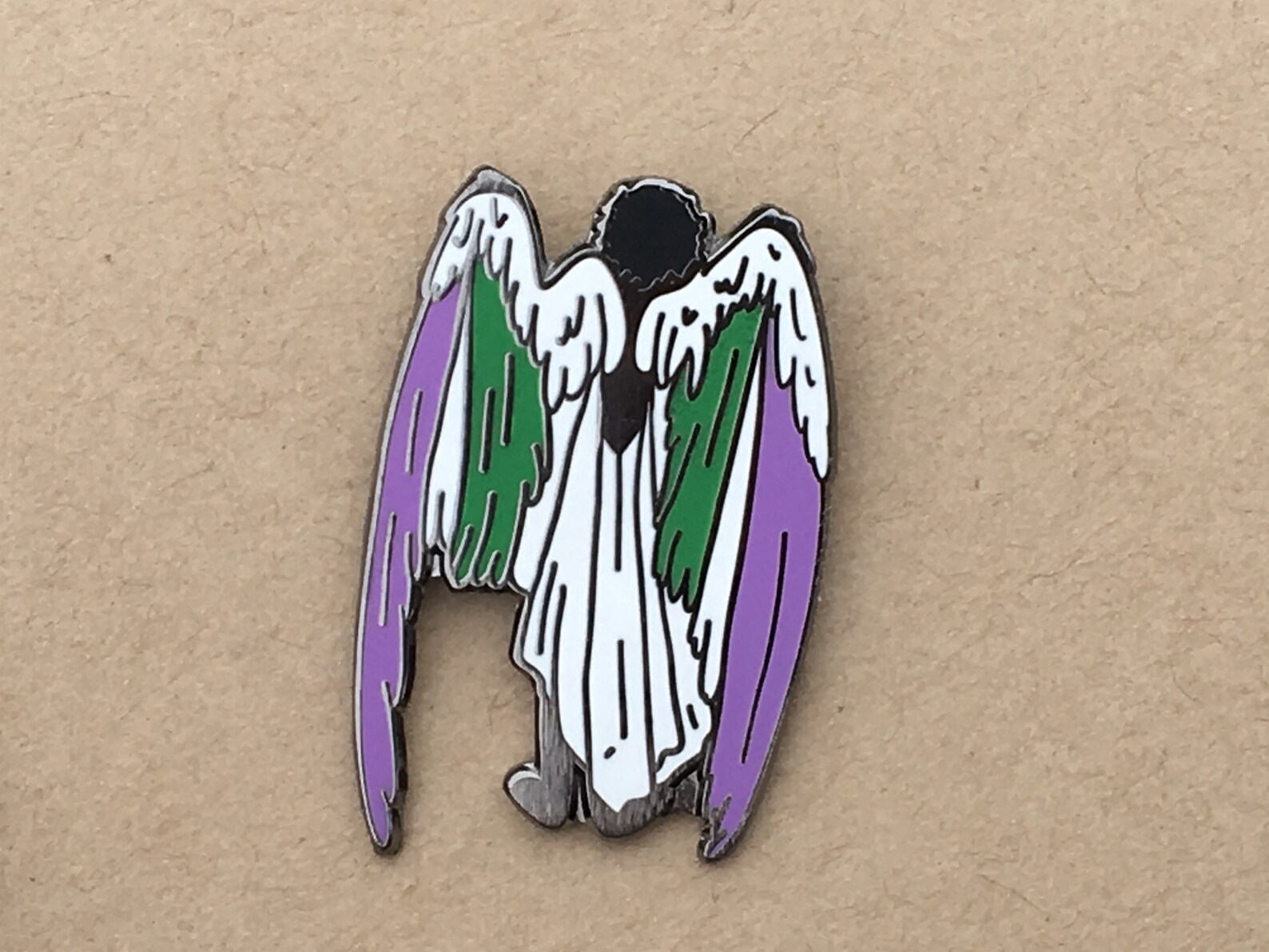 Genderqueer Angel Enamel Pin | Etsy