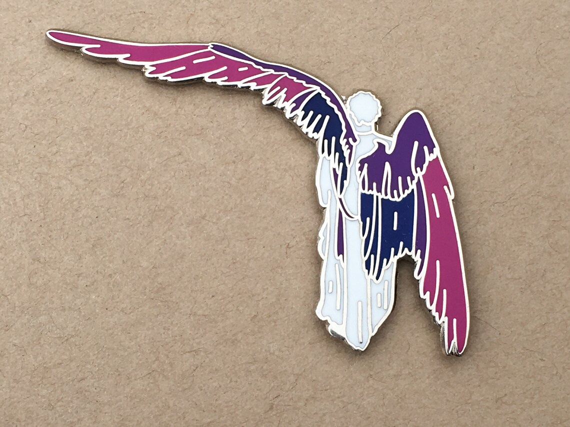 Bisexual Pride Angel Enamel Pin | Etsy