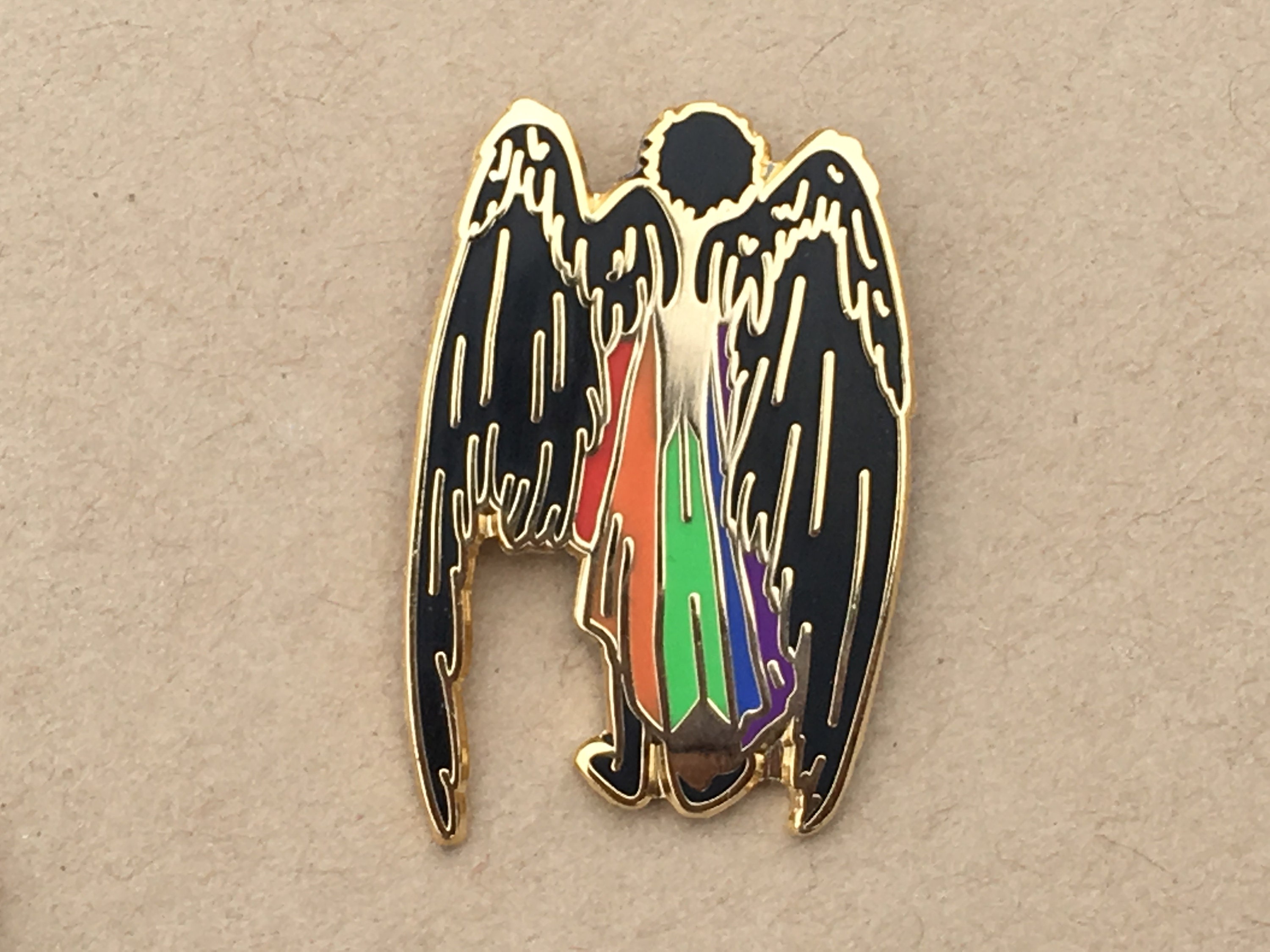 Rainbow Angel Enamel Pin | Etsy