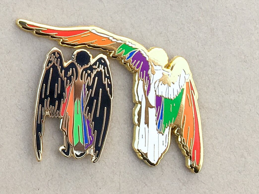Rainbow Angel Enamel Pin | Etsy