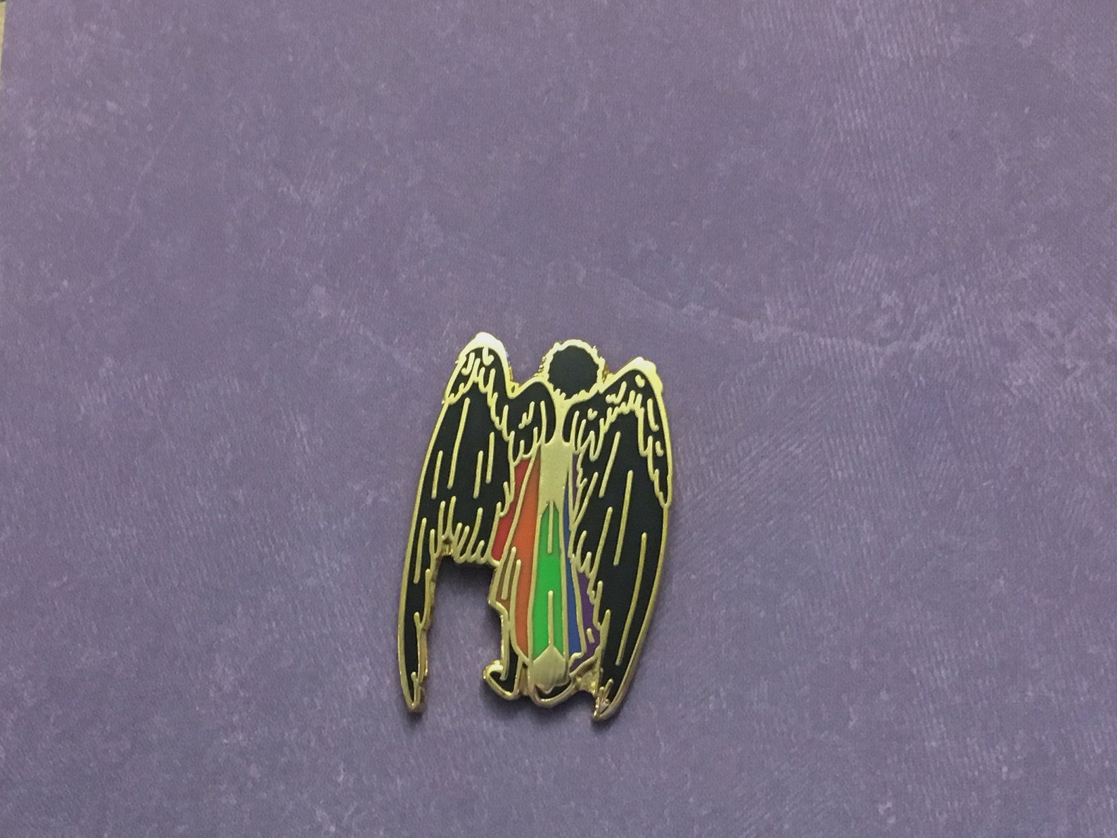 Rainbow Angel Enamel Pin | Etsy
