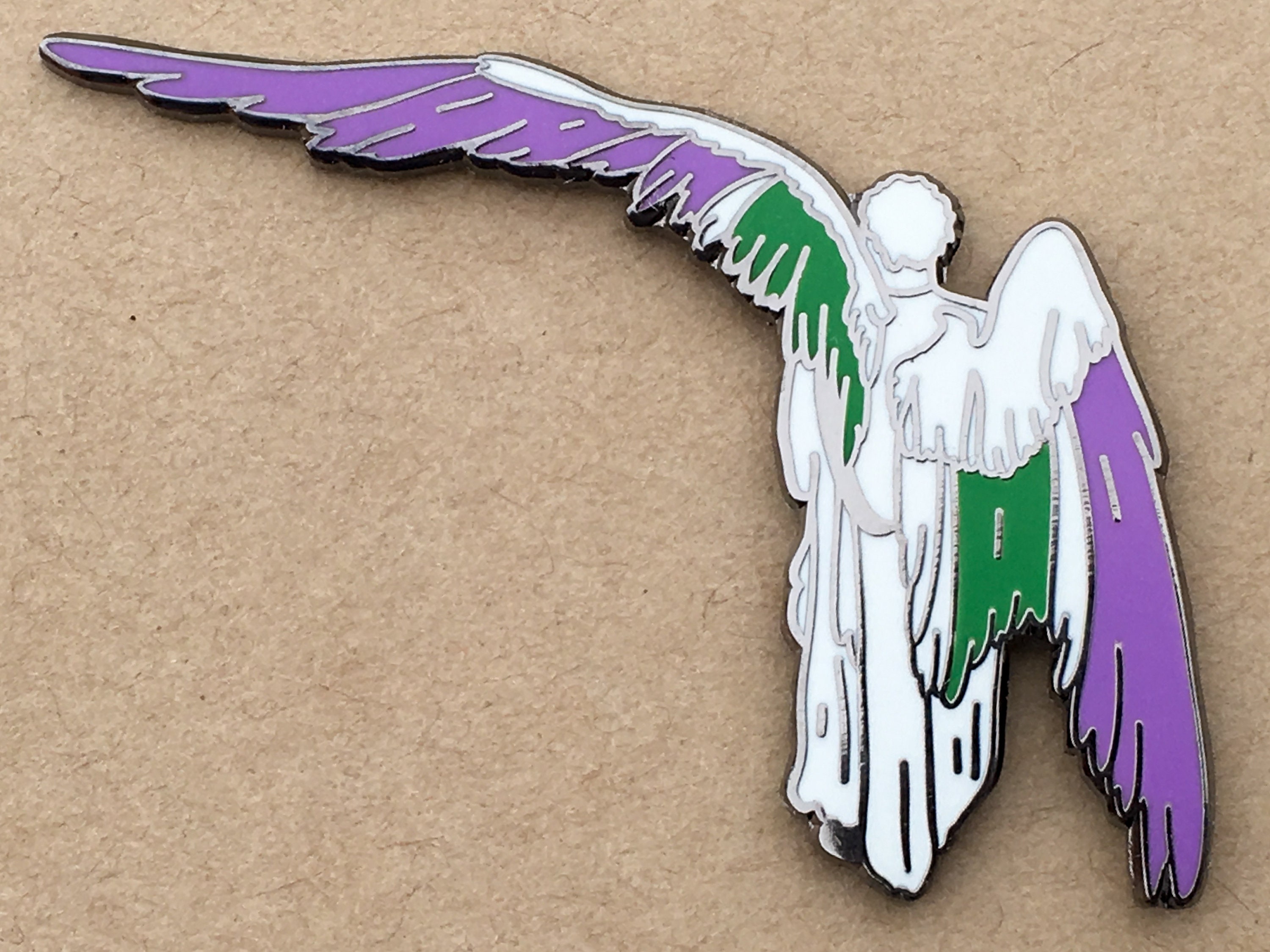 Genderqueer Pride Angel Enamel Pin | Etsy