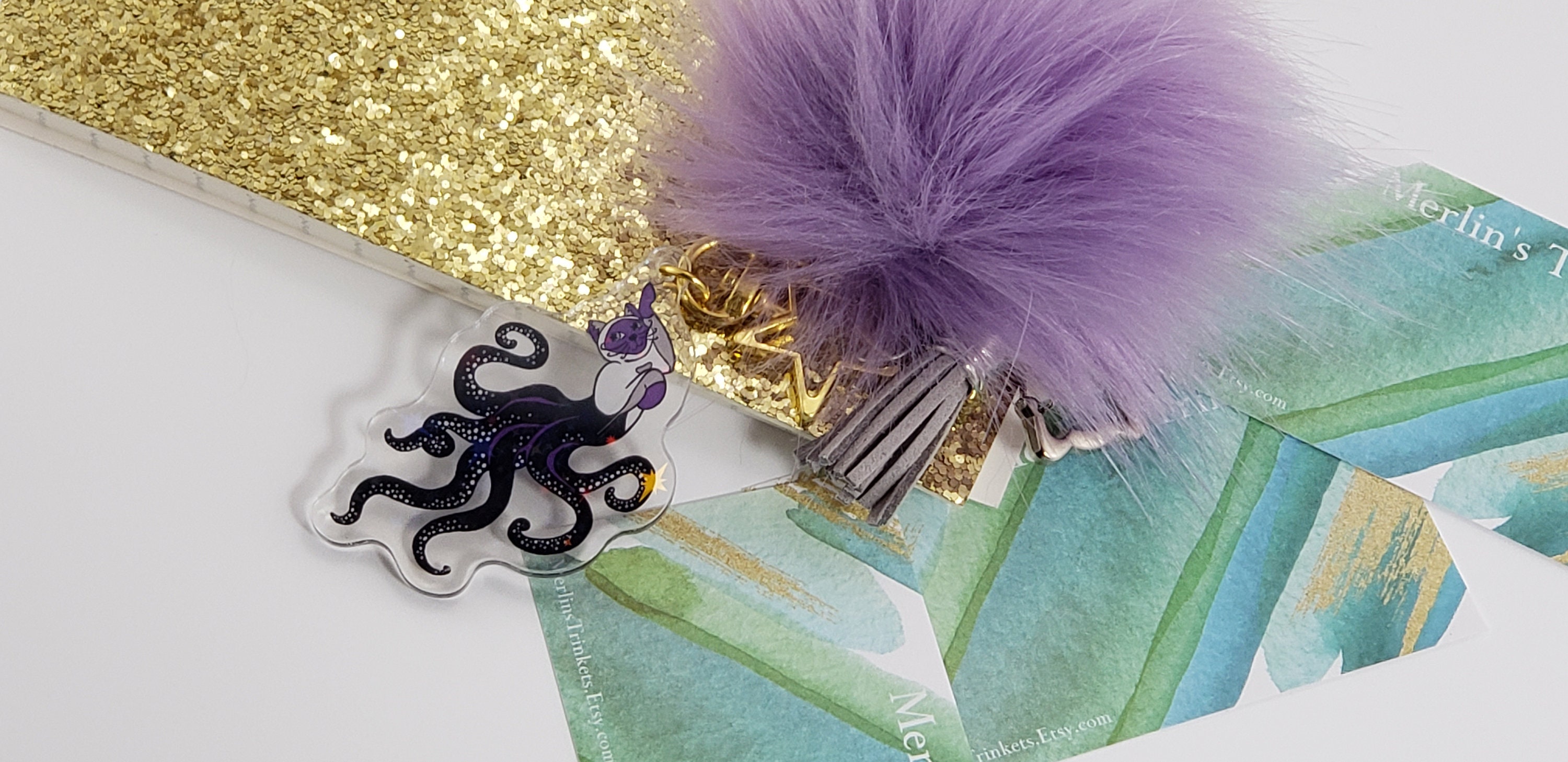 Asexual Octocat Ace LGBT Octopus Cat Keychain Charm | Etsy