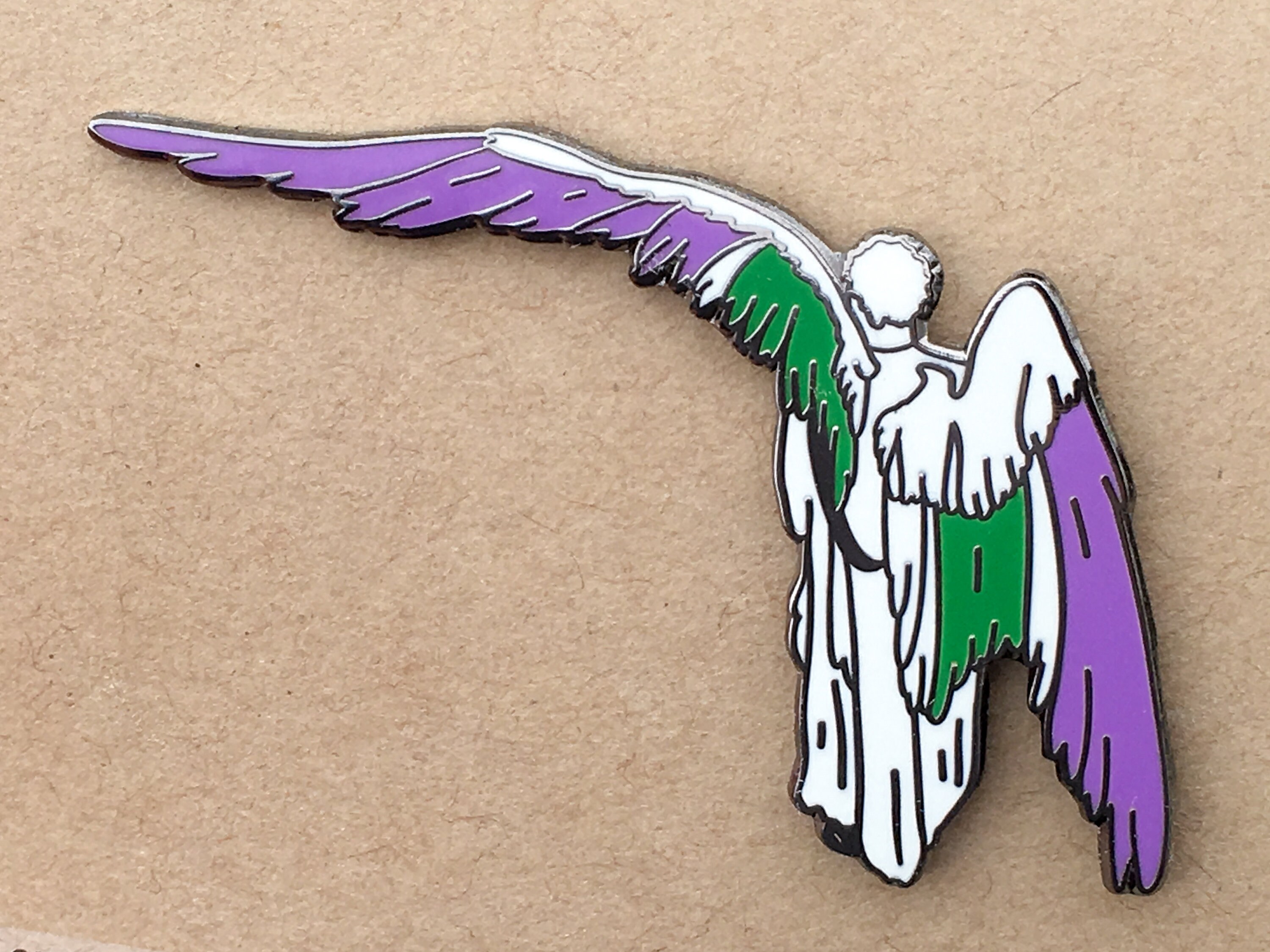Genderqueer Pride Angel Enamel Pin | Etsy