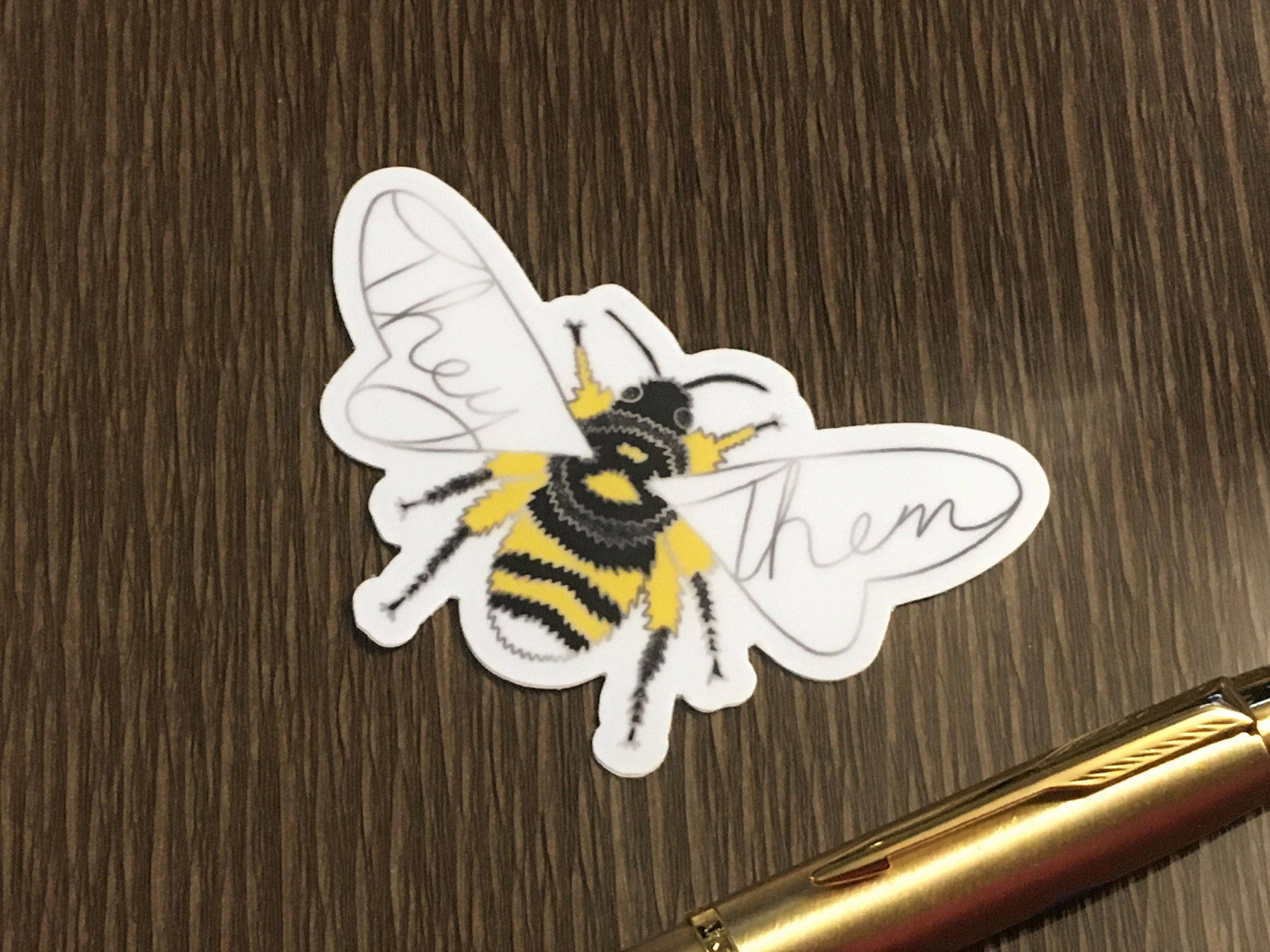 They/Them Bumblebee Sticker | Etsy
