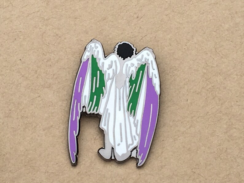 Genderqueer Angel Enamel Pin | Etsy