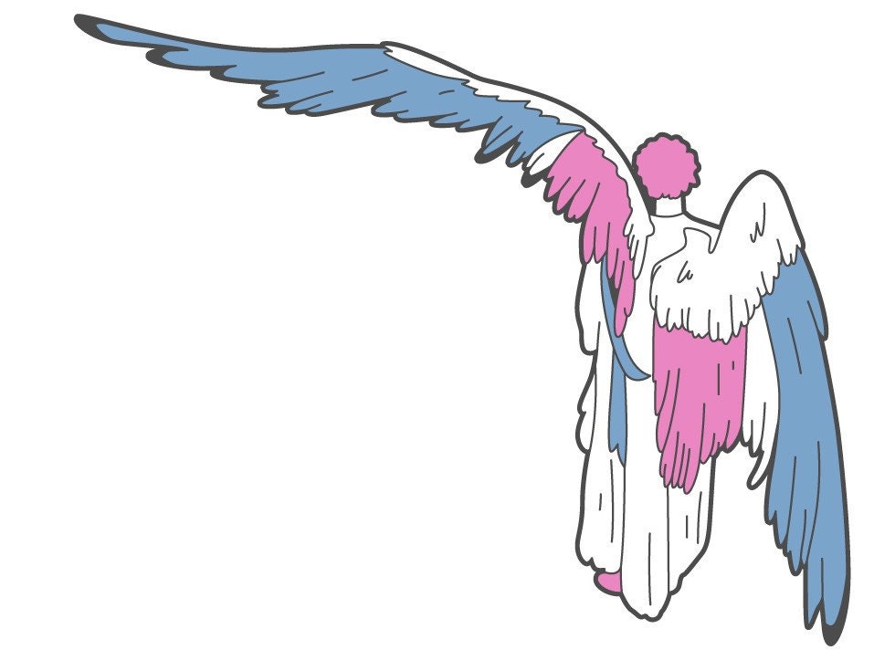 Transgender Pride Angel Enamel Pin | Etsy