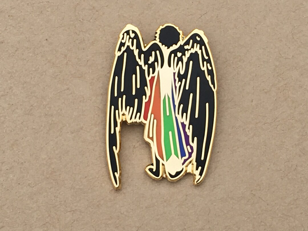 Rainbow Angel Enamel Pin - Etsy