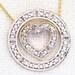 Vintage Sterling Silver Lady Heart Diamond Circle Necklace 18 Inch ...
