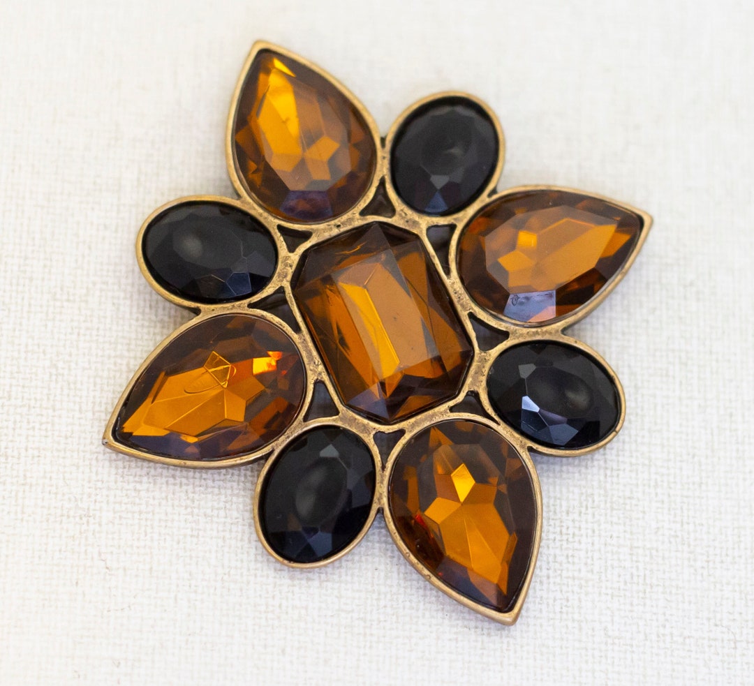 Vintage Large Art Deco Flower Brooch - AA1 - Etsy