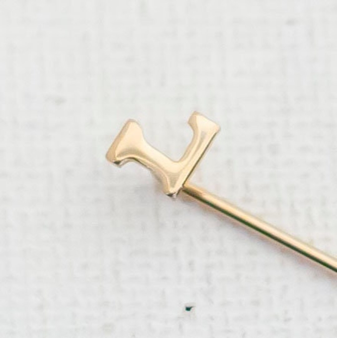 Vintage Gold Tone L Letter Stick Pin - A3 - Etsy