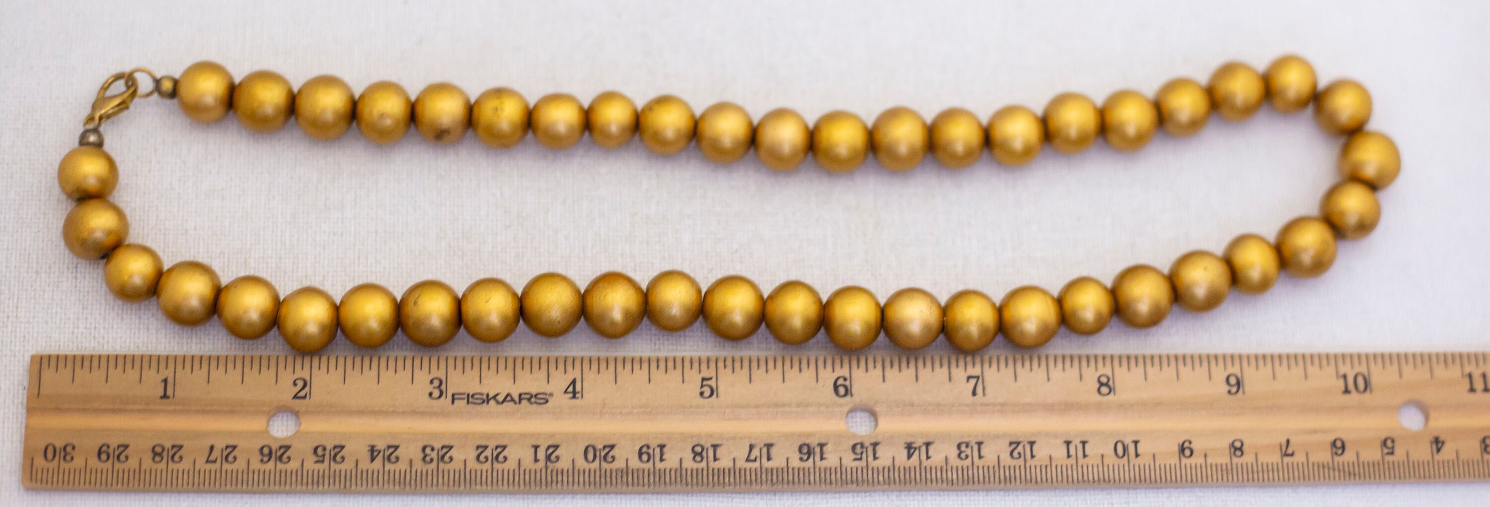 Vintage Gold Tone Spherical Beads Stylish Beaded Necklace 22 Inch - A21 ...