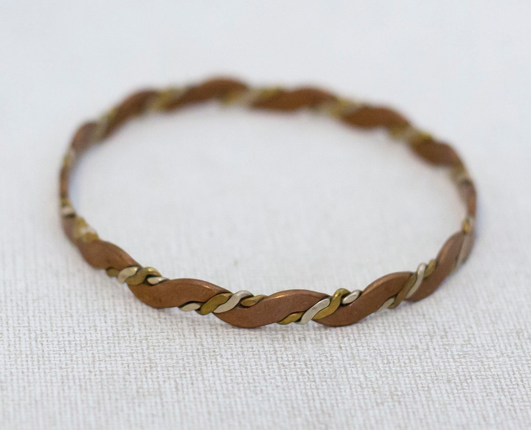 8 Inch, Vintage Elven Stylish Twist Copper Brass Bangle - AX9 - Etsy