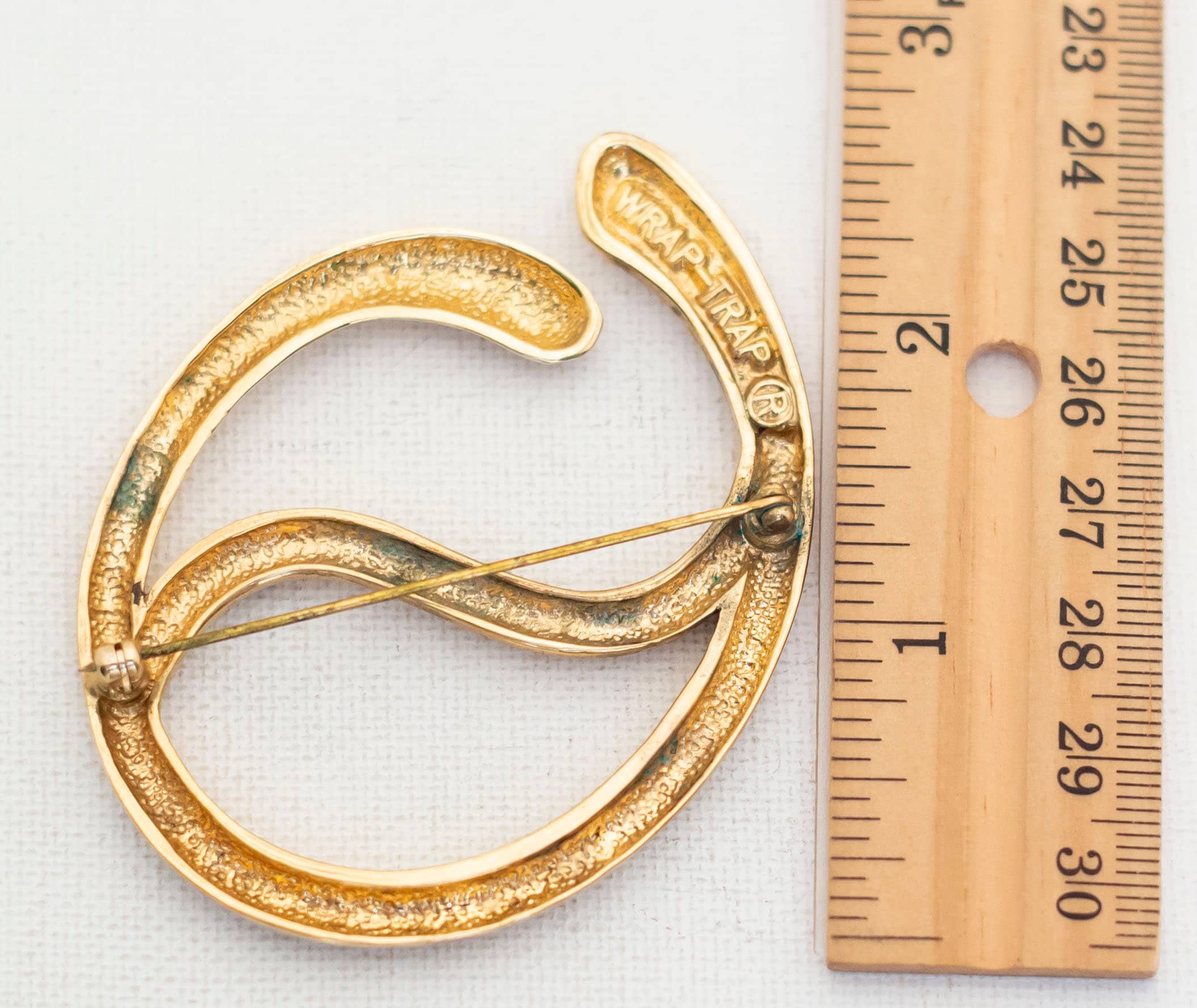 Vintage Gold Insignia Brooch, Gold Tone Brooch, Symbol Jewelry, Simple ...