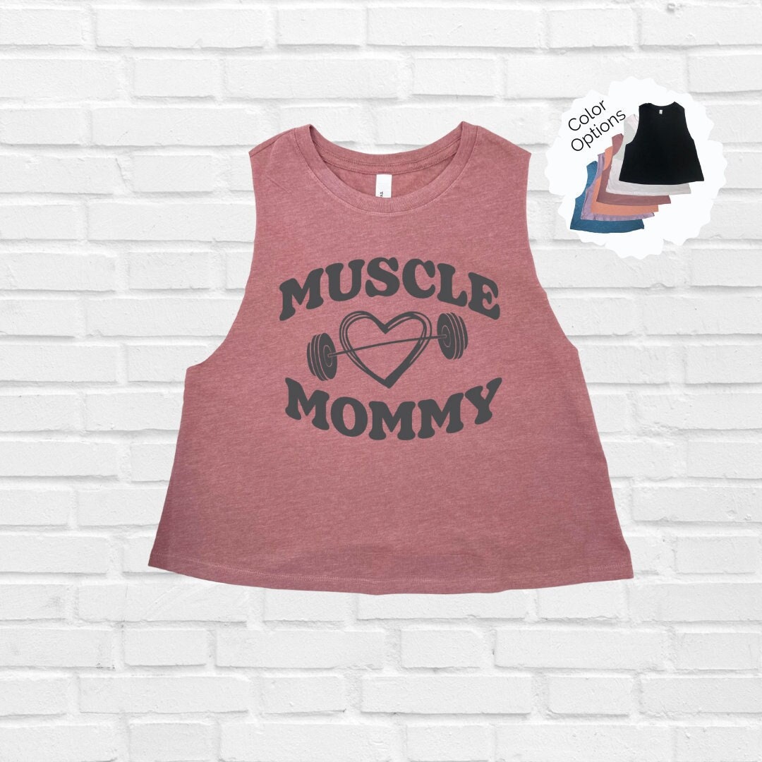 Muscle Mommy Crop Tank: Workout Racerback Top - Etsy