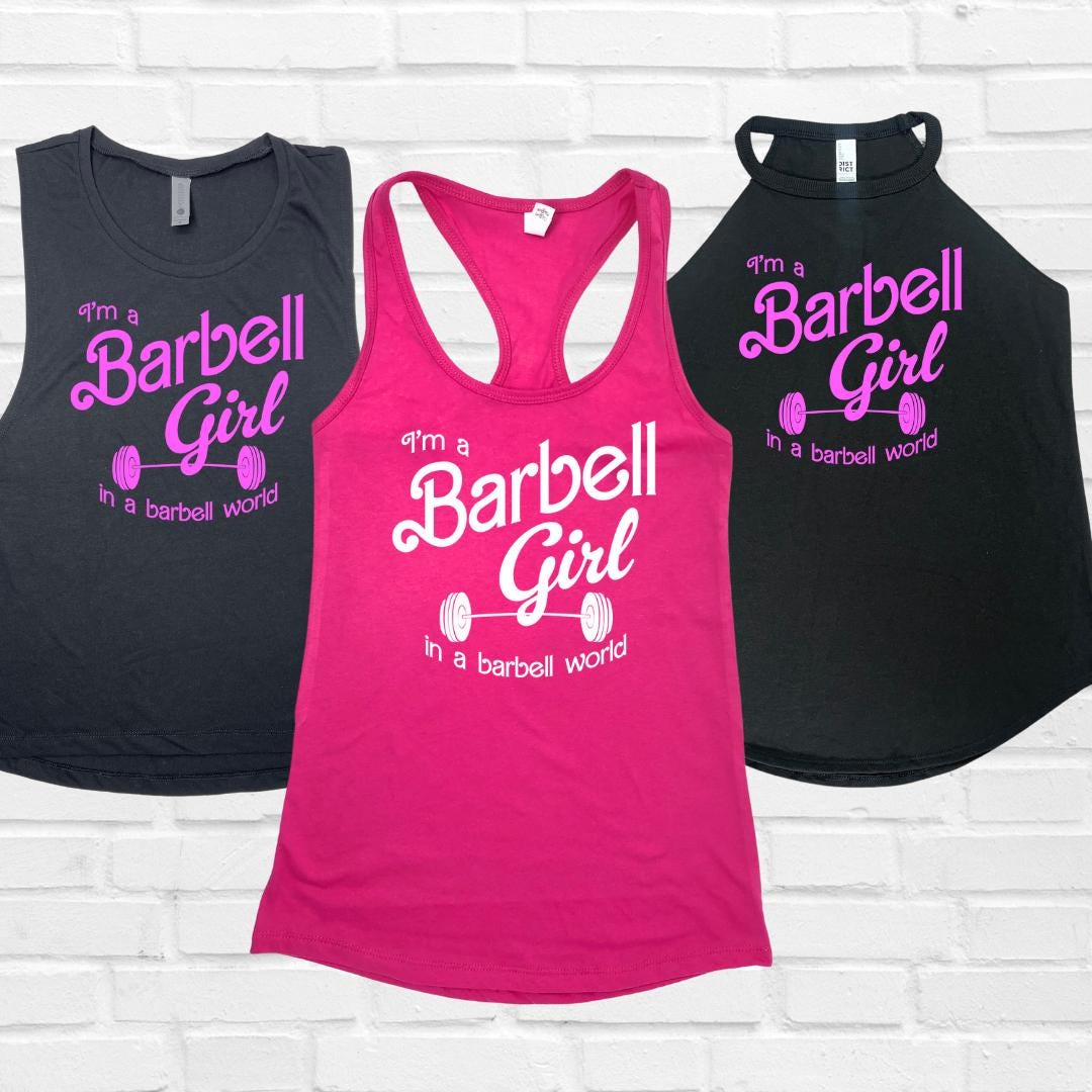 I'm A Barbell Girl Tank, Lifting Top, Barbell World Tank, Gym Barbi Top ...