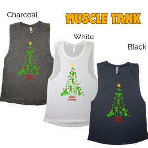 Christmas Workout Tank, Merry Liftmas Top, Christmas Tree Tank, Women ...