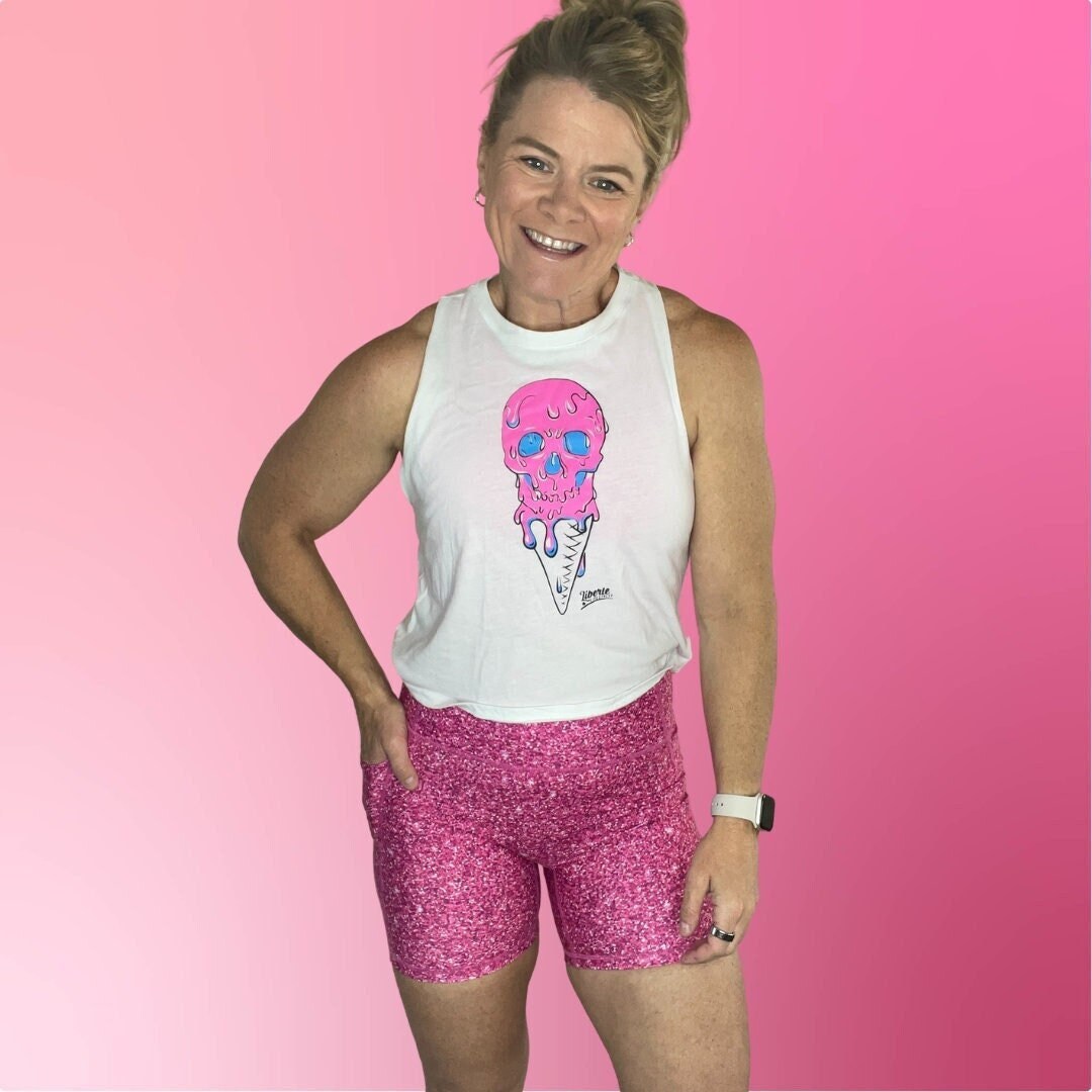 Biker Shorts, Pink Shorts, Cycle Shorts, Cute Booty Shorts, Glitter ...