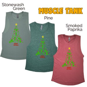 Christmas Workout Tank, Merry Liftmas Top, Christmas Tree Tank, Women ...