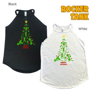 Christmas Workout Tank, Merry Liftmas Top, Christmas Tree Tank, Women ...
