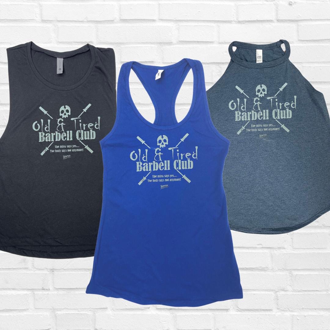 Gym Workout Tank, Old Lady Tank Top, Barbell Club Top, Crossfit Master ...
