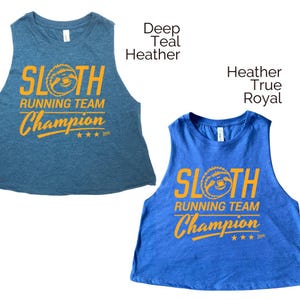 Sloth Running Shirt, Crossfit Crop Top, Runner Tank Top, Sloth Running ...